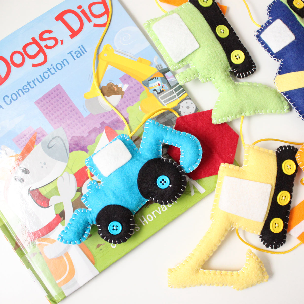 Construction Trucks Garland, Stuffed Plush Toys Banner, Nursery Room W ...