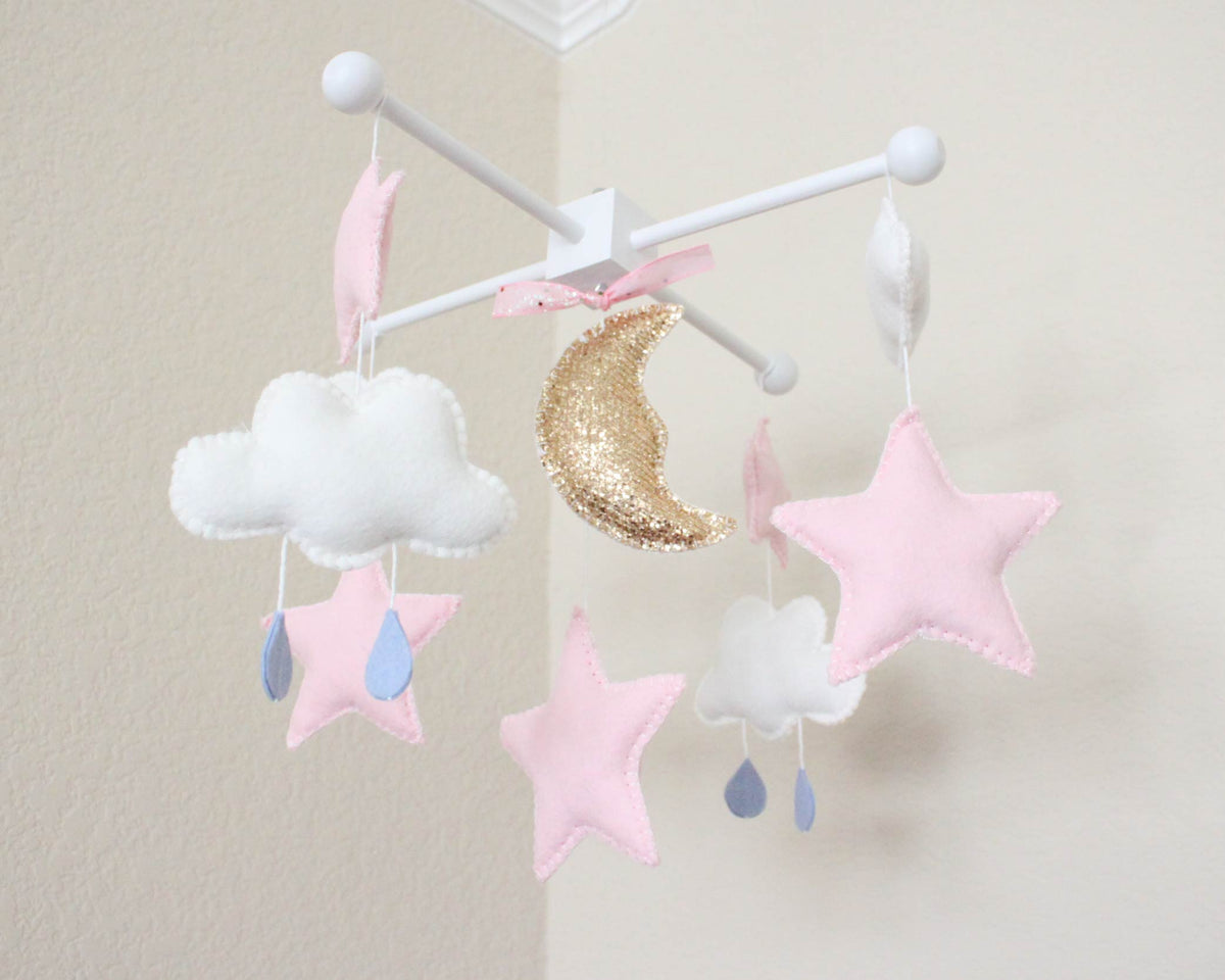 Starry Night Mobile, Baby Crib Mobile, Clouds and Stars Nursery Room D ...