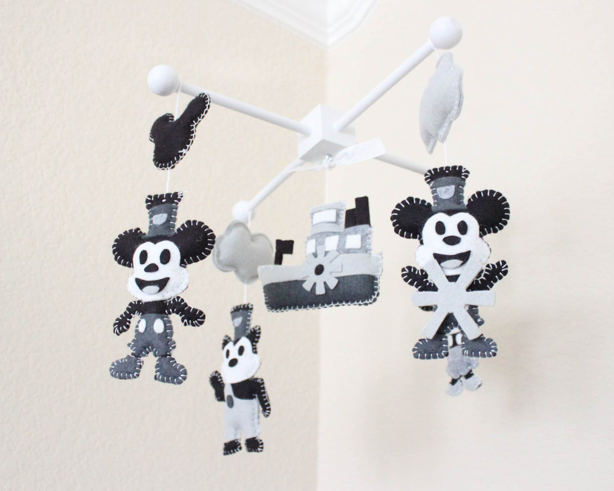 Steamboat Willie Mobile, Mickey Baby Crib Mobile Nursery Decor ...