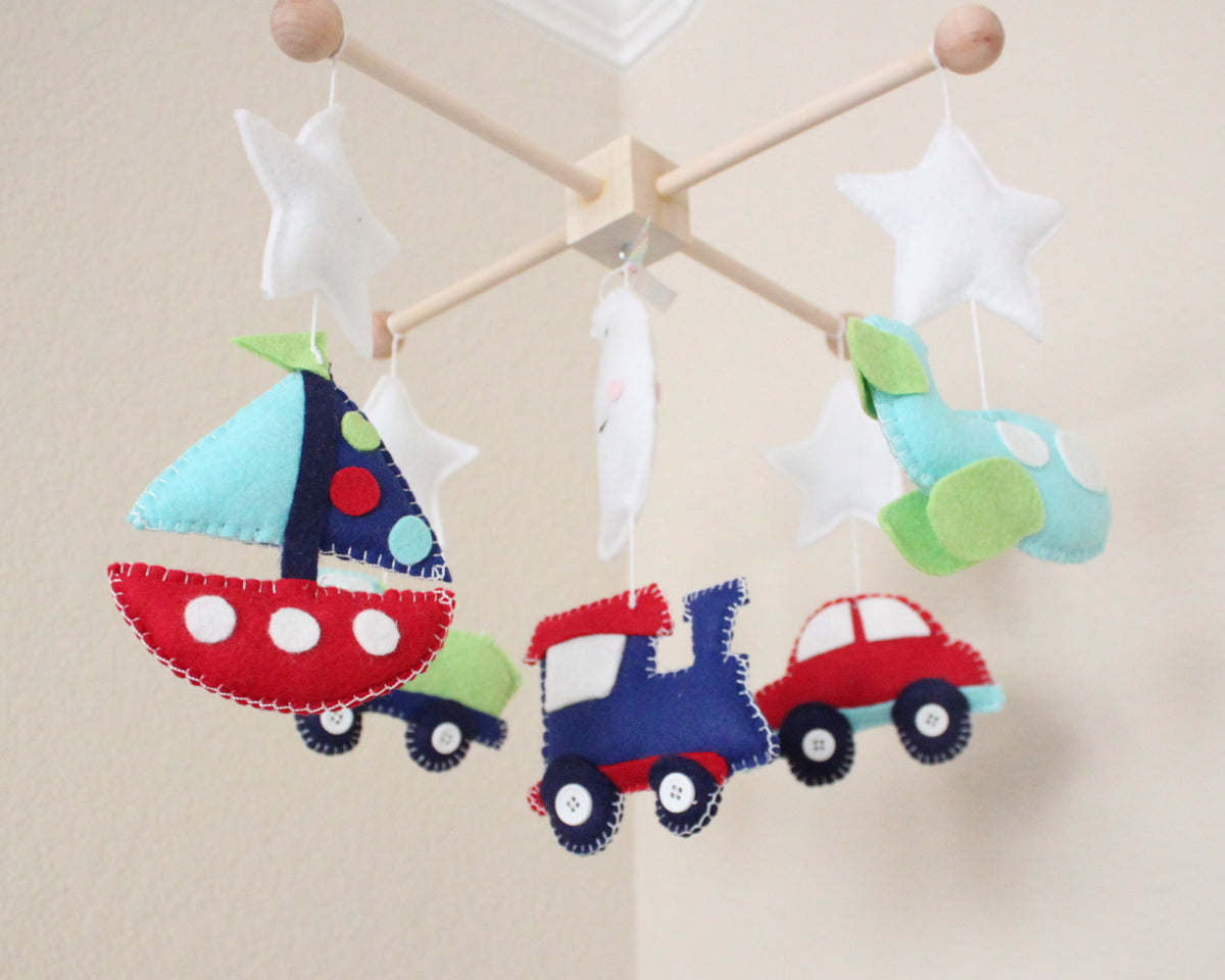 Transportation Mobile, Baby Crib Mobile, Car Train Nursery Room Decor ...